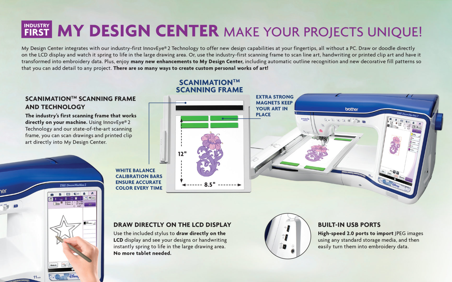 Brother Dream Machine 2 Innov-ís XV8550D Sewing and Embroidery Machine ...