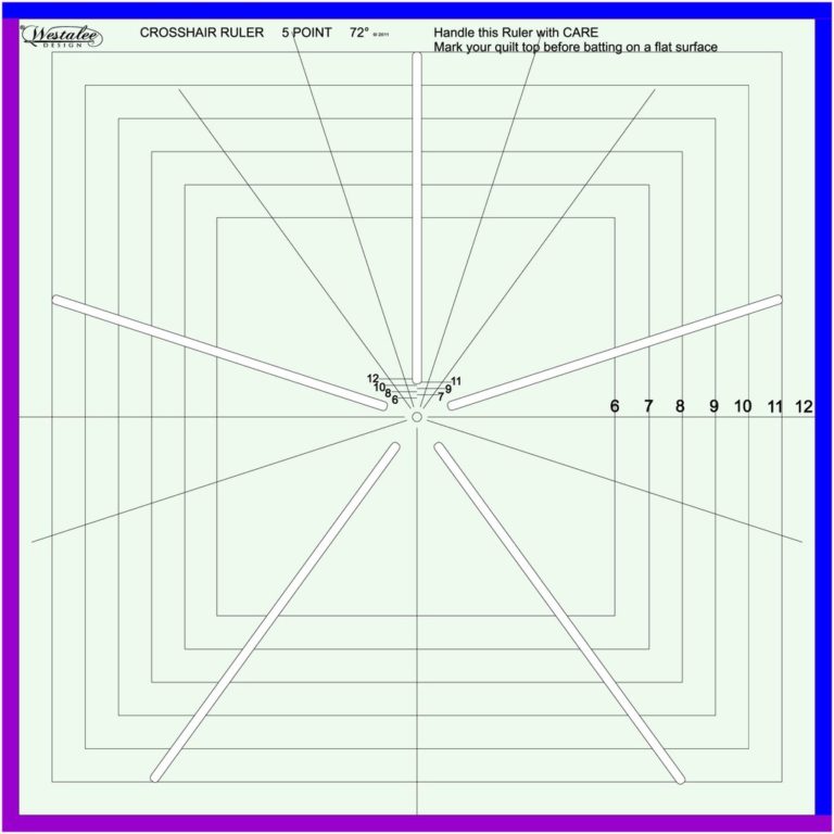 Cross Hair Ruler 5 Point - Sew Steady Westalee Design
