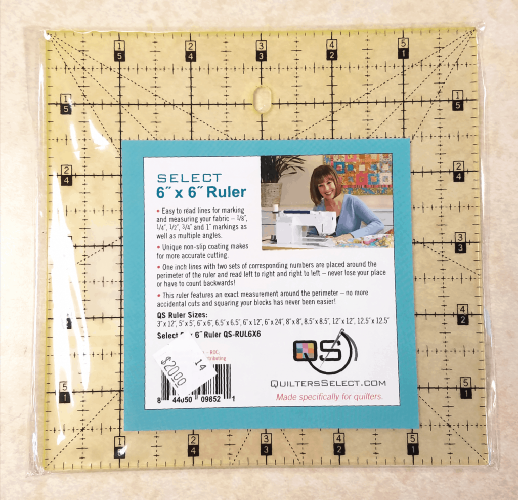 6" x 6" Ruler- Quilters Select Non-Slip 6" x 6" Ruler for Quilters