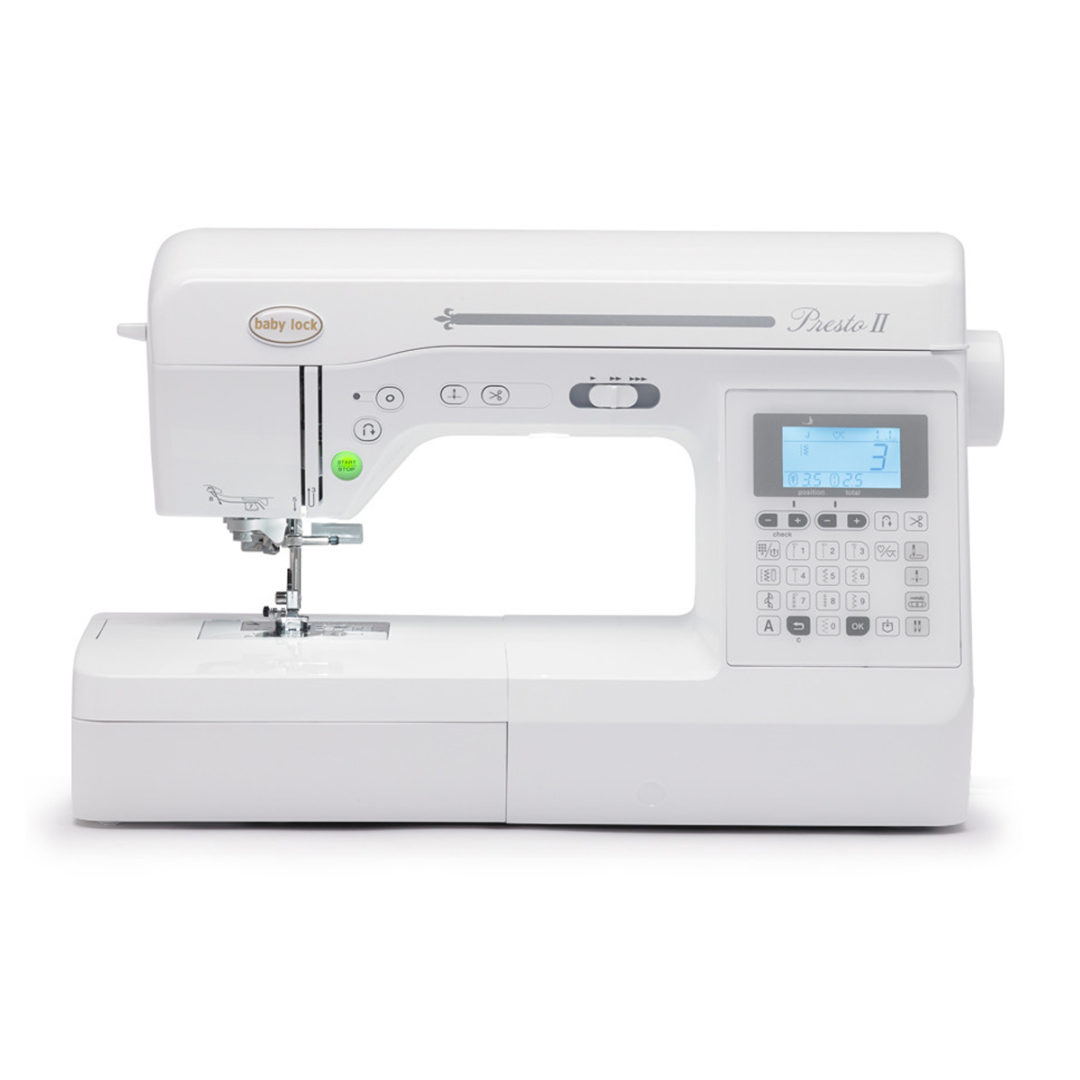 Baby Lock Presto 2 Sewing Machine Features 100 built-in stitches