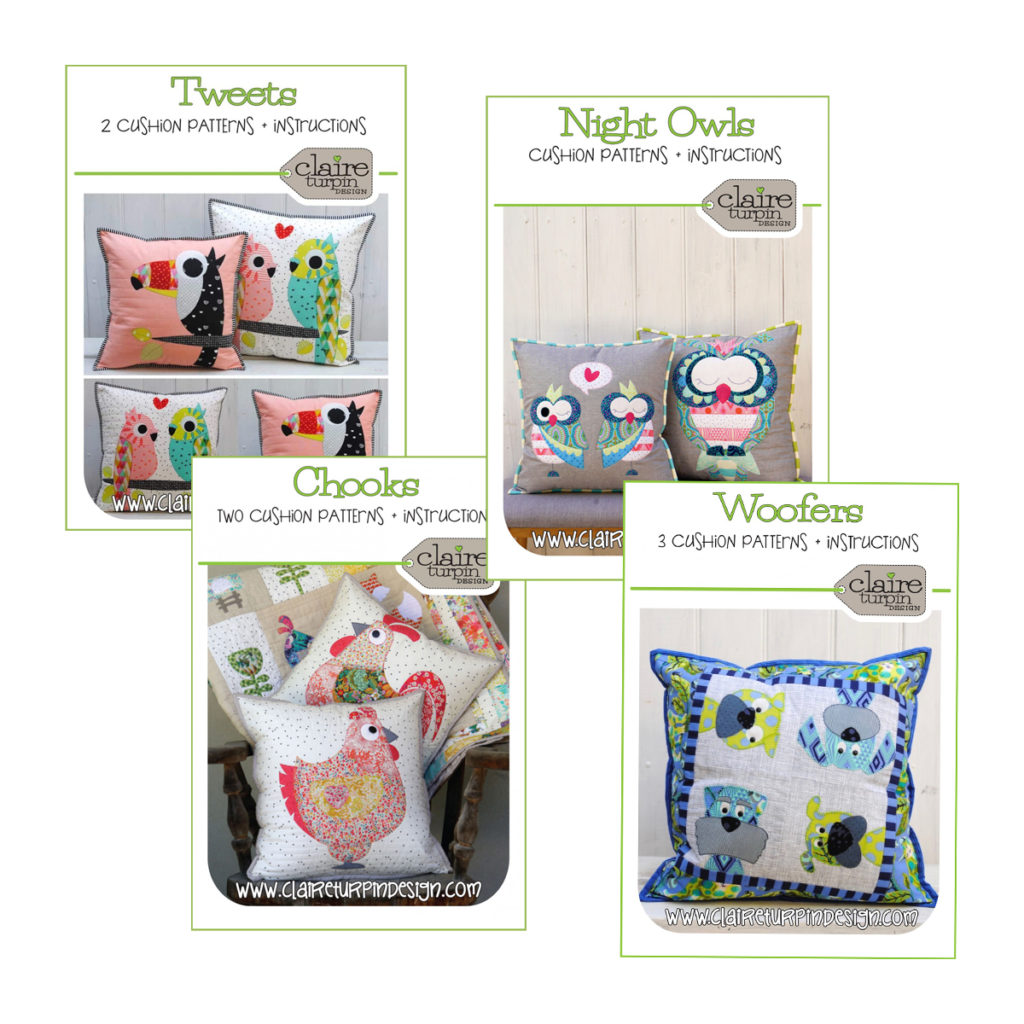 Claire Turpin Applique Cushions designs - Moore's Sewing