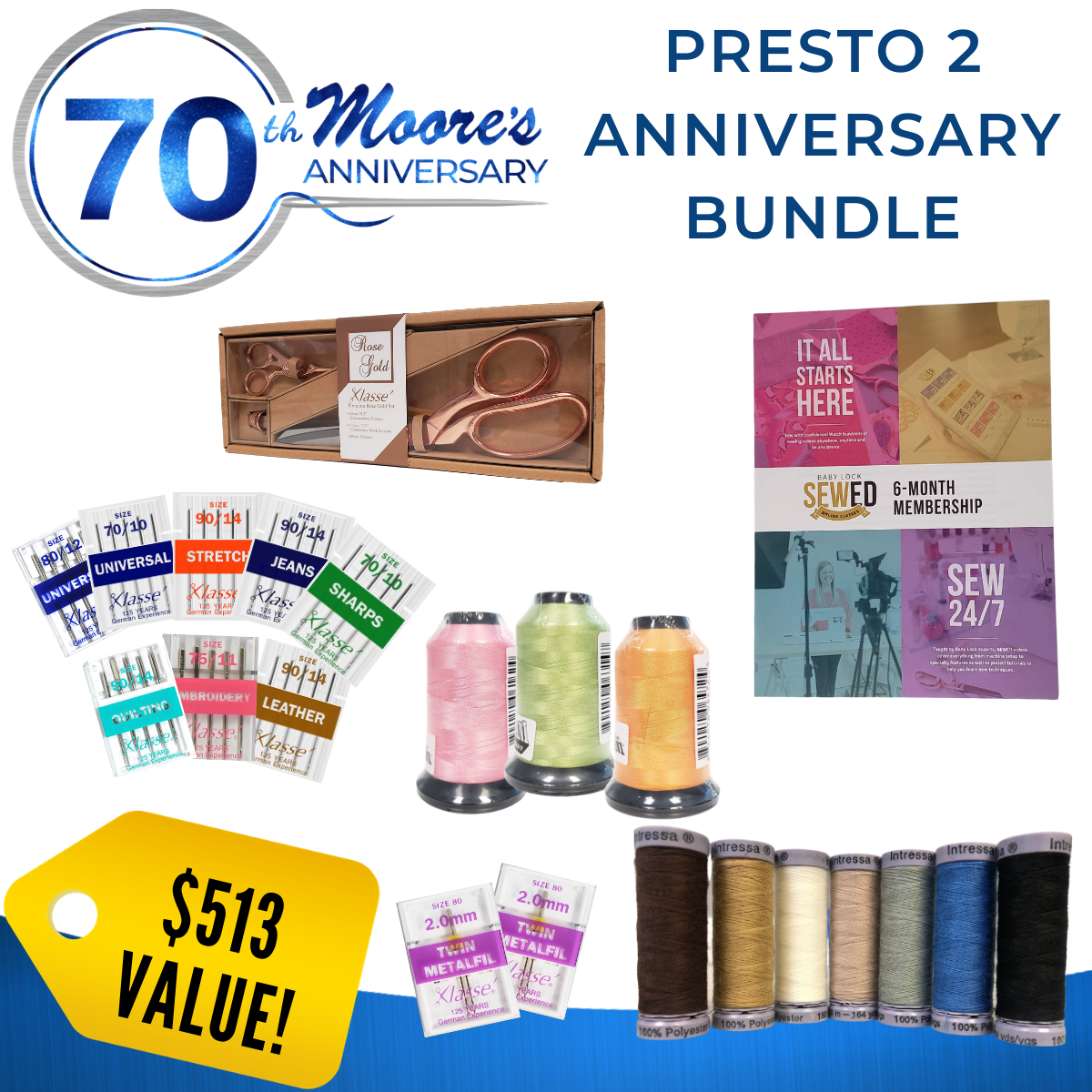 Baby Lock Presto 2 Sewing Machine Features 100 built-in stitches