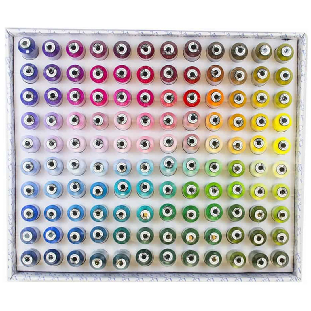 Floriani 120 Thread Set - Polyester, high-sheen embroidery thread