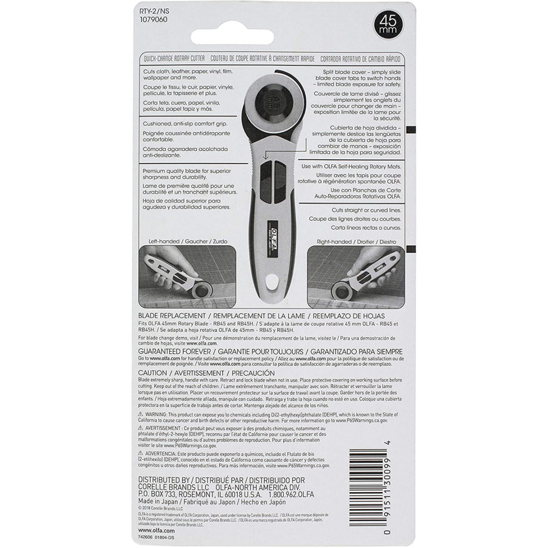 Olfa Quick-Change Rotary Cutter 45mm - Moore's Sewing