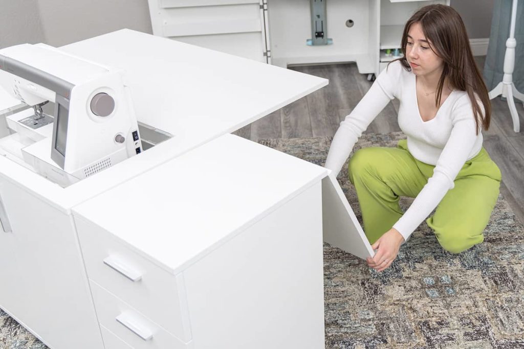 Hideaway Deluxe Cabinet with Caddy from SewFine - Moore's Sewing