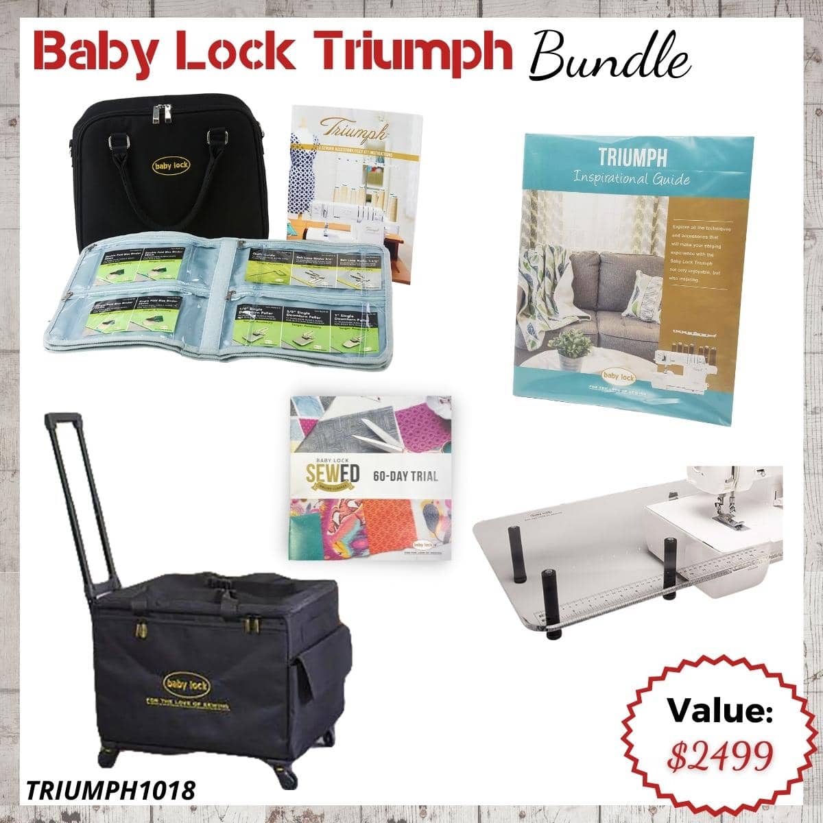 Baby Lock Triumph is available at all Moore's Sewing locations
