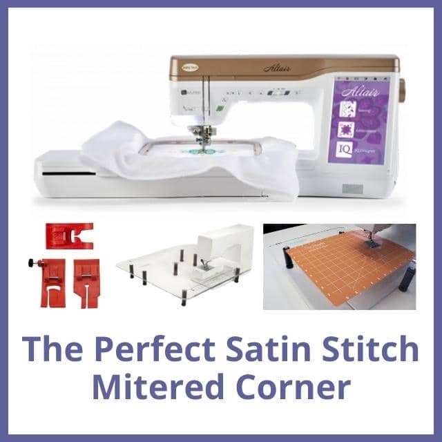 The Perfect Satin Stitch Mitered Corner - Moore's Sewing