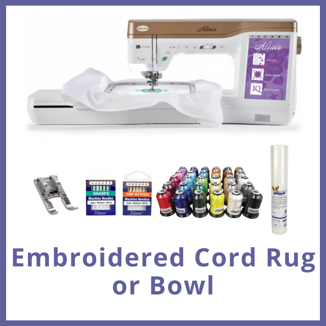 Embroidered Cord Rug or Bowl - Moore's Sewing