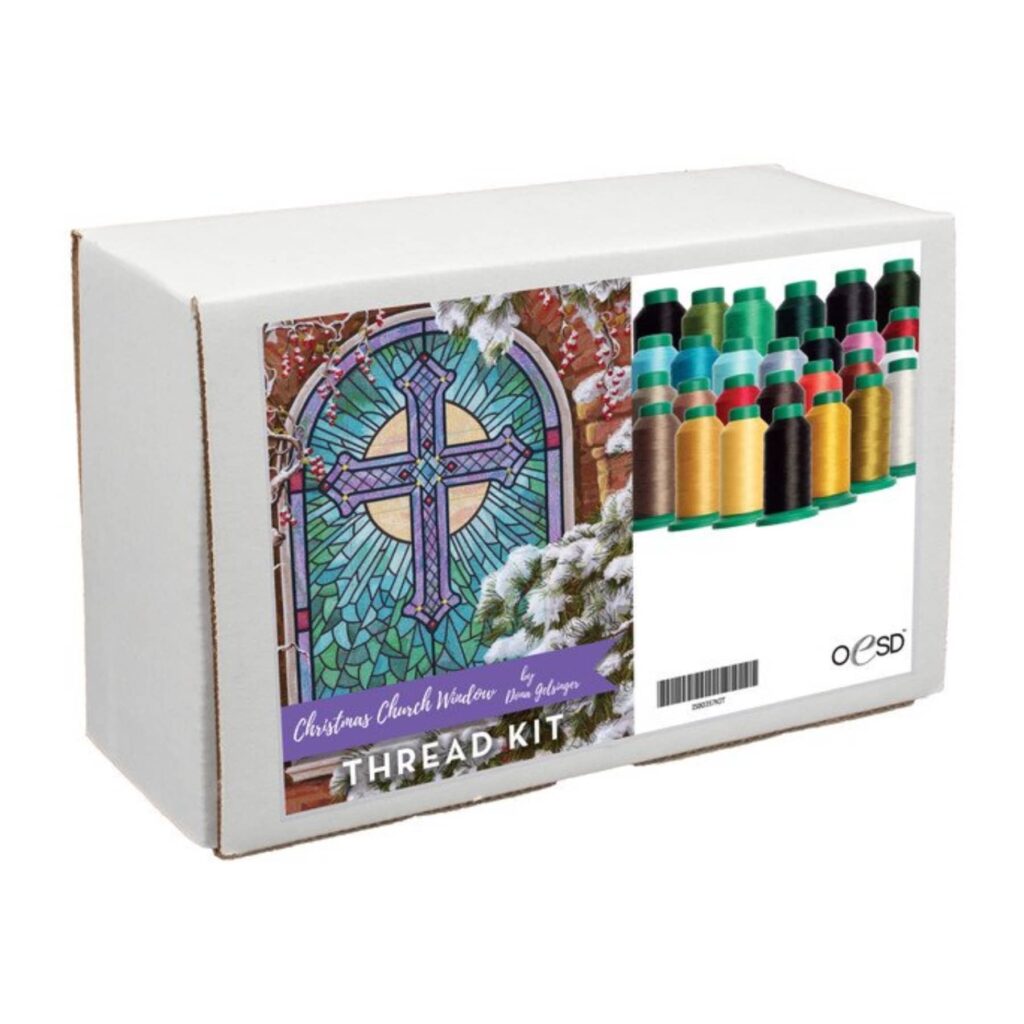 Christmas Church Window Scene Thread Kit- Moore's Sewing