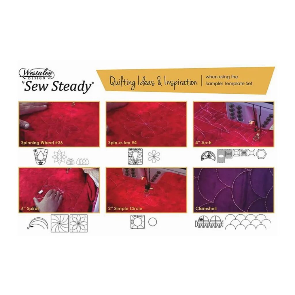 Sew Steady Sampler Set of Quilting Templates - Moore's Sewing
