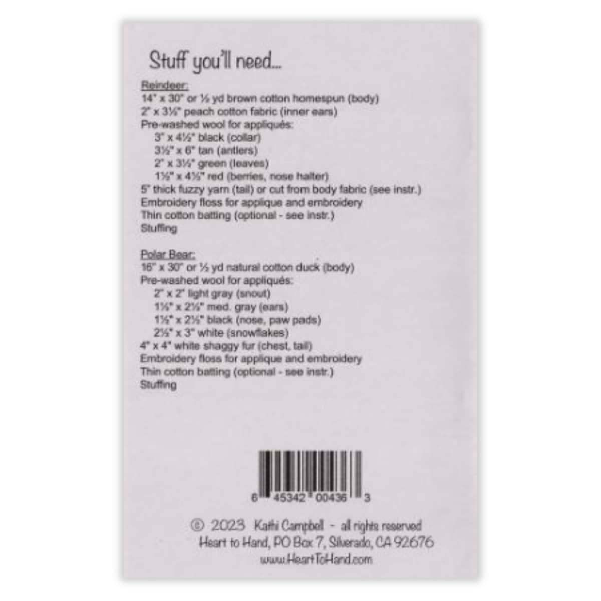 Heart to Hand Holiday Friends Pattern - Moore's Sewing