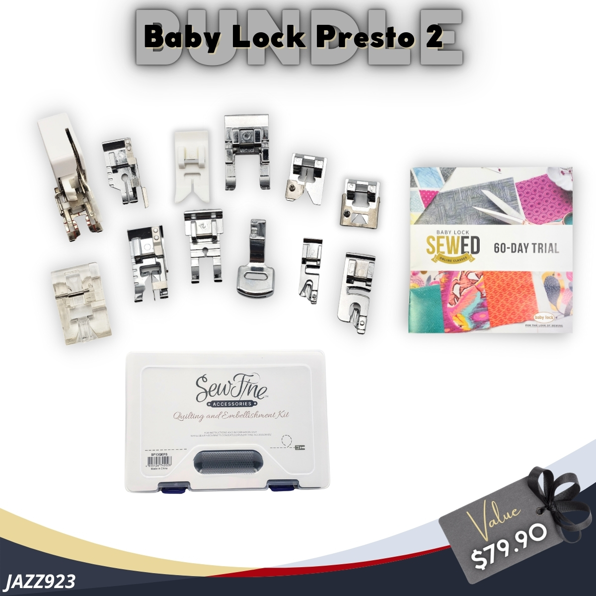 Baby Lock Presto 2 Sewing Machine Features 100 built-in stitches