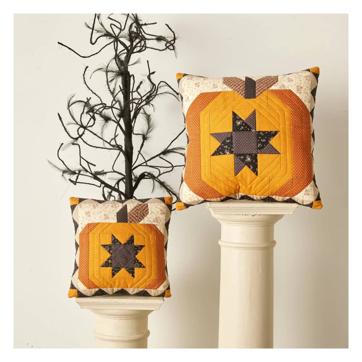 Buttermilk Basin 2 Pieced Pumpkin Pillows - Moore's Sewing