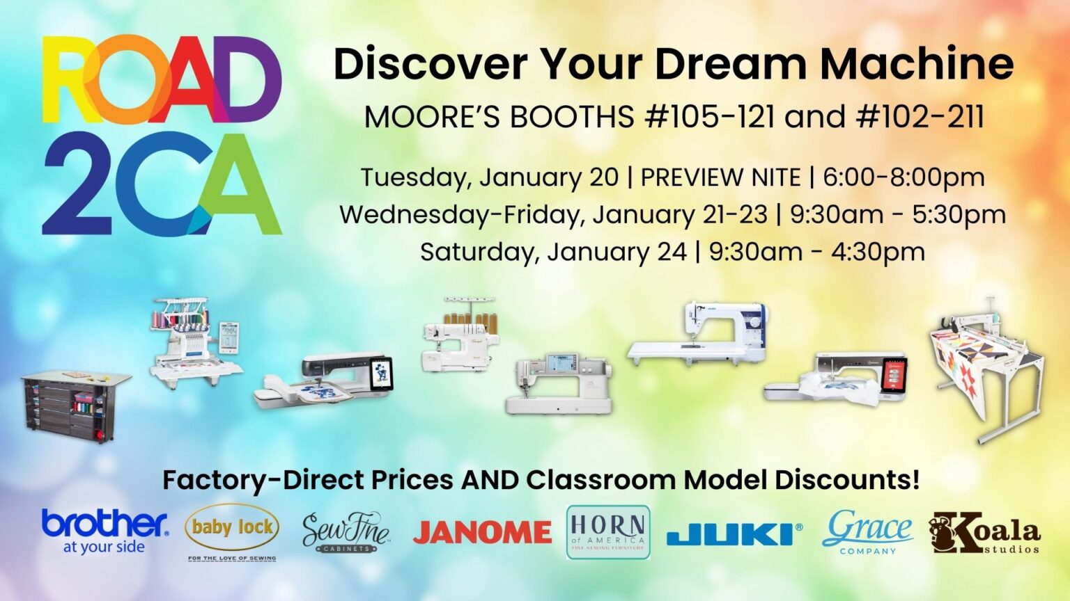 Road To California Conference and Showcase 2026! - Moore's Sewing